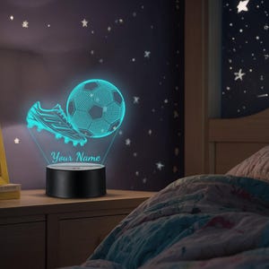 Football Soccer Personalized 3D Lamp Acrylic Led Light | Laser Cut ...