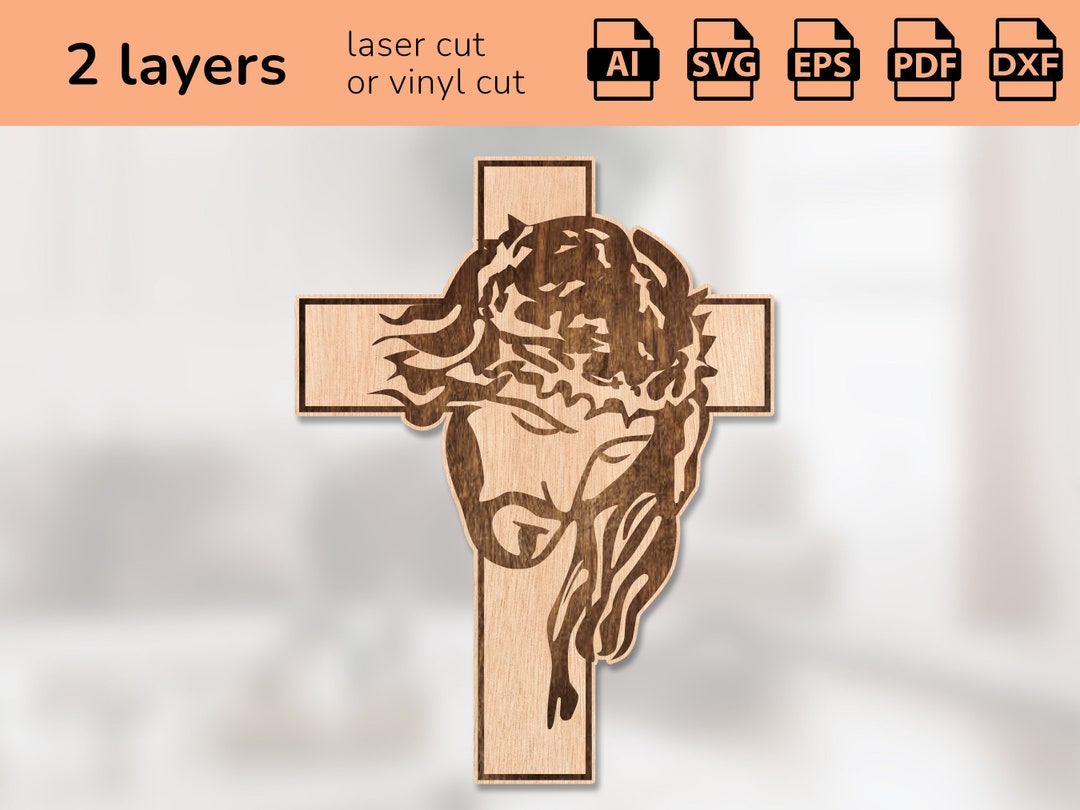 Jesus Cross SVG File Crucifix Faith Cross Laser Cut Design Digital ...