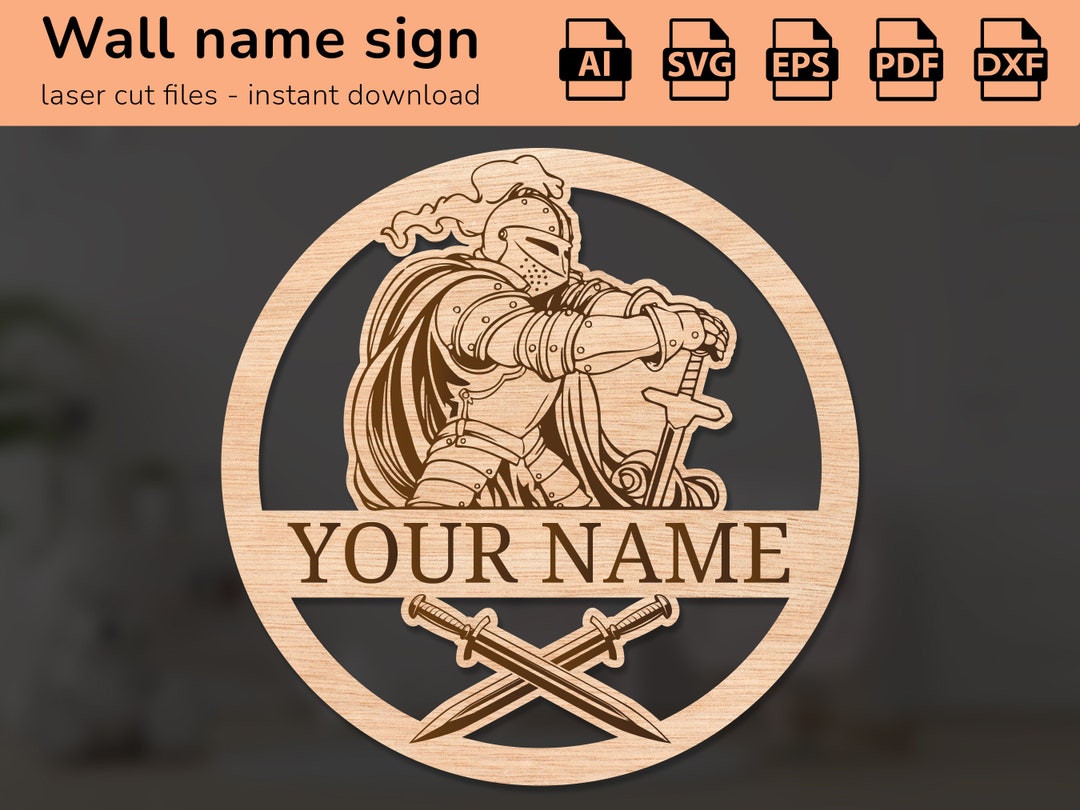 Knight Castle Name Sign | Interior Decor | Laser Cut Design | for Kids ...