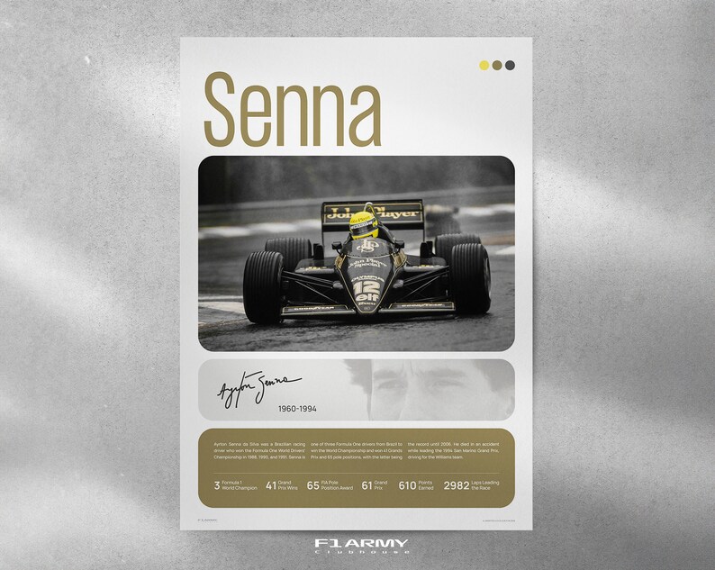 Ayrton Senna Poster, Lotus, Formula 1 Poster, F1 Print, F1 Poster, F1 ...