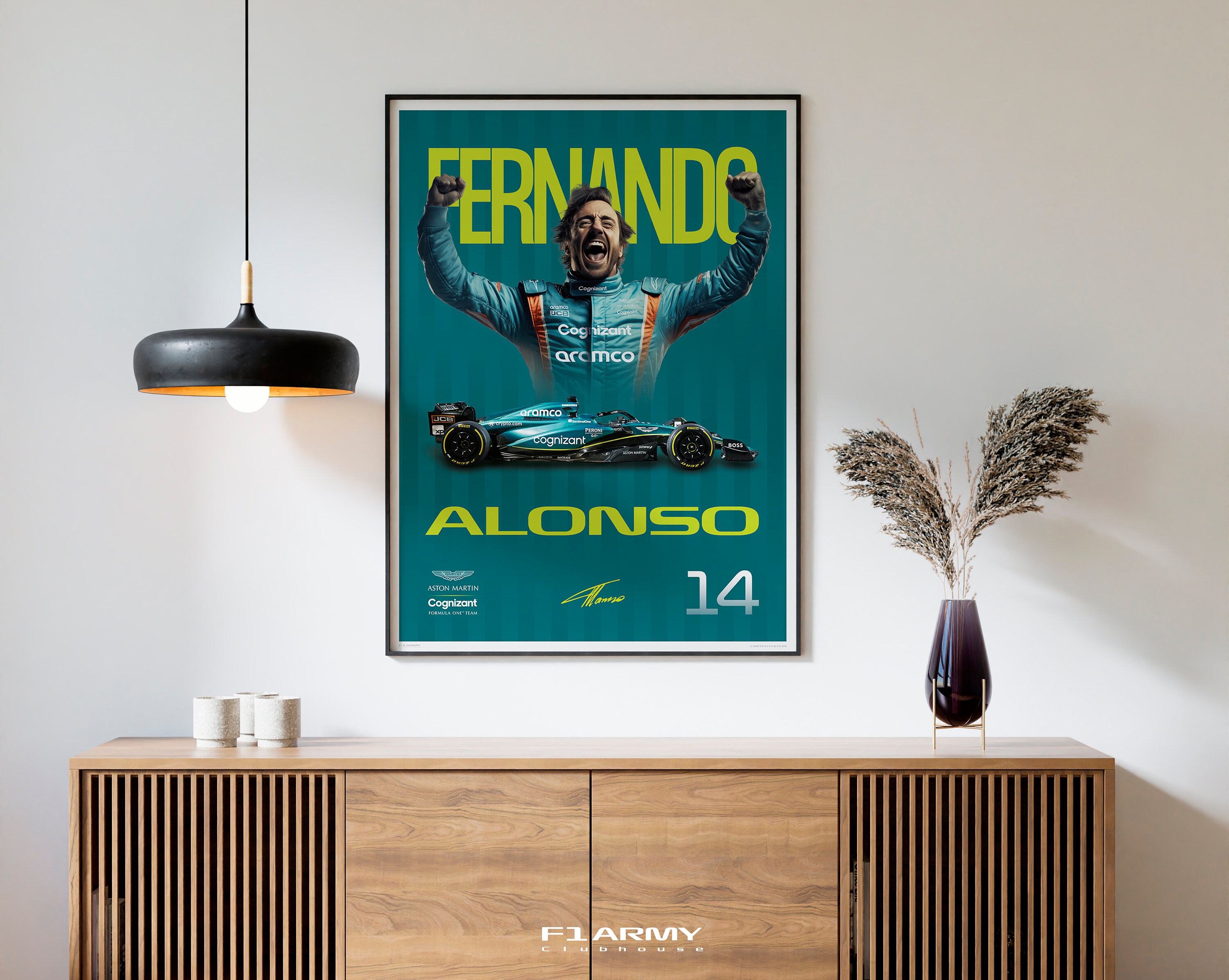 Fernando Alonso Poster 2024, Aston Martin, Formula 1 Poster, F1 Print ...