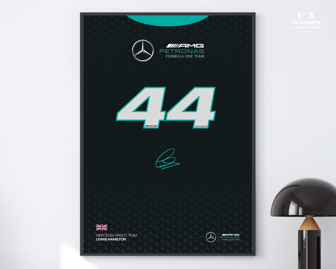 Lewis Hamilton Poster, Mercedes AMG F1, Formula 1 Poster, F1 Print, F1 ...