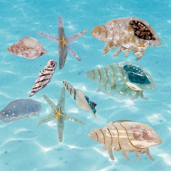 Sea Shell Hair Clips - Etsy