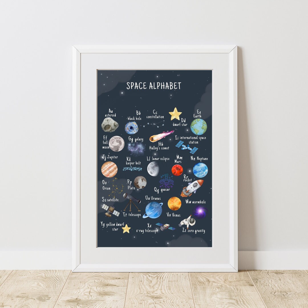 Space Alphabet, Navy Chart, Montessori Classroom Decor, Toddler ...