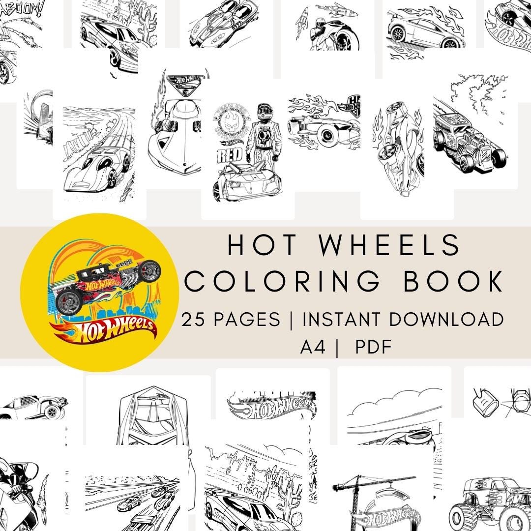 25 Printable Hot Wheels Coloring Pages for Kids, Toddlers, Coloring ...