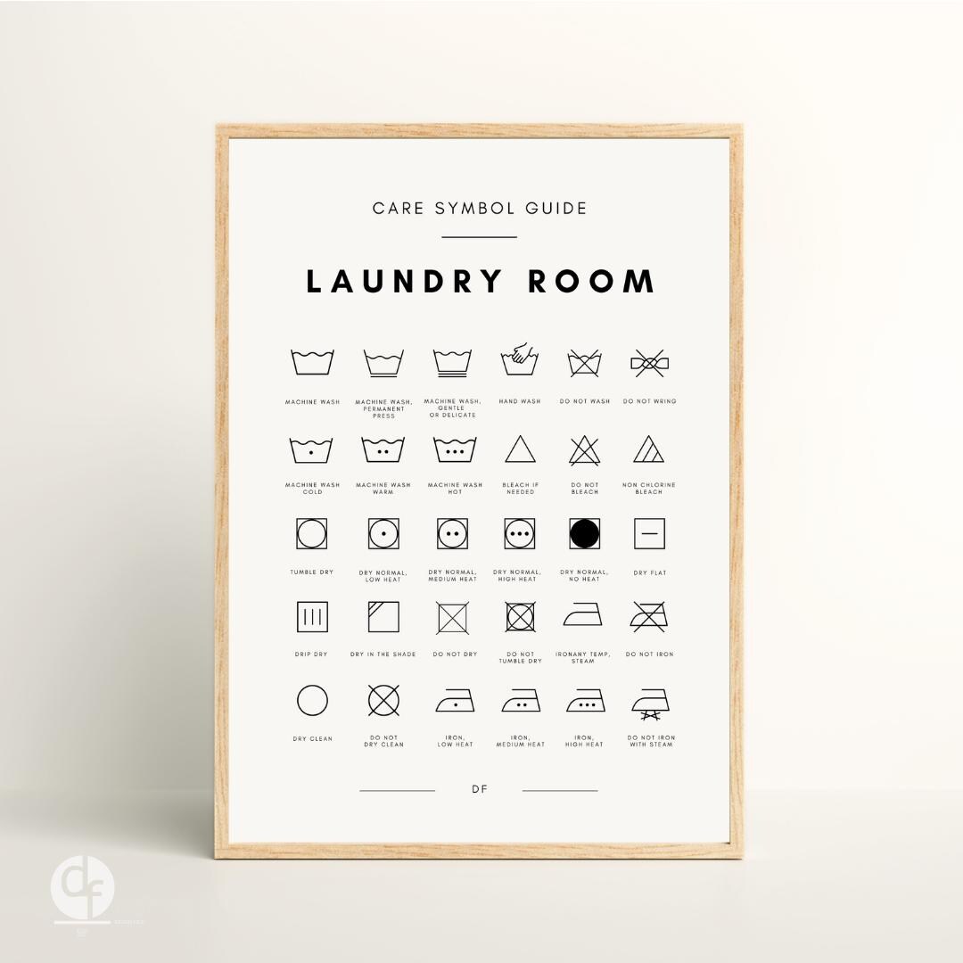 Laundry Room Symbols Print, Printable Art, Laundry Wall Decor, Laundry ...