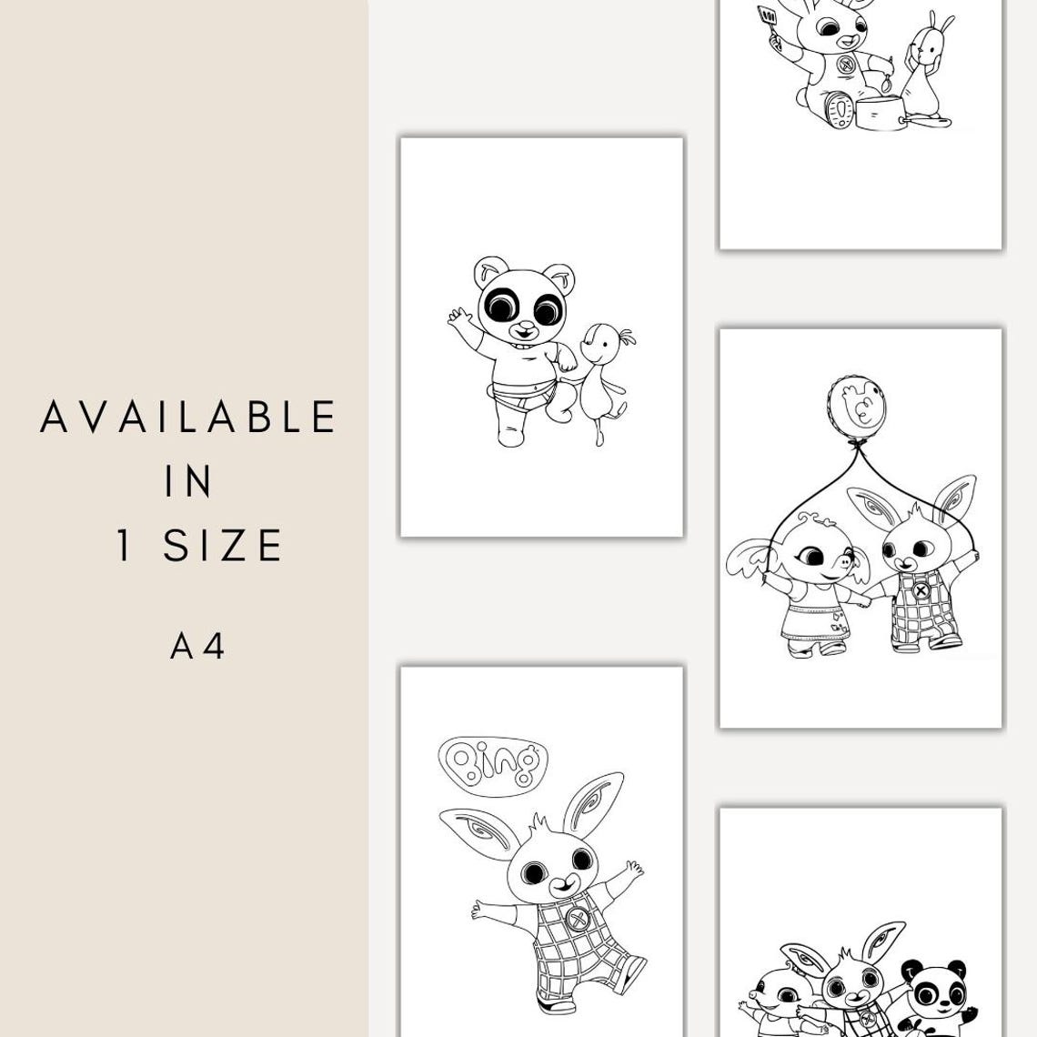 21 Printable BING Coloring Pages for Kids, Toddlers, Coloring Book ...