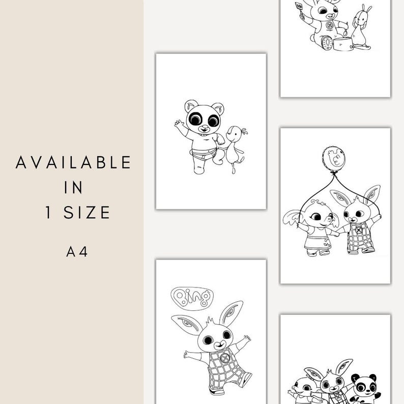 21 Printable BING Coloring Pages for Kids, Toddlers, Coloring Book ...