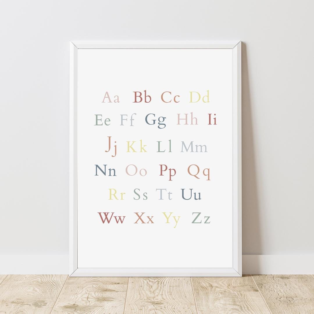 Alphabet Rainbow Poster, White Chart, Montessori Classroom Decor ...