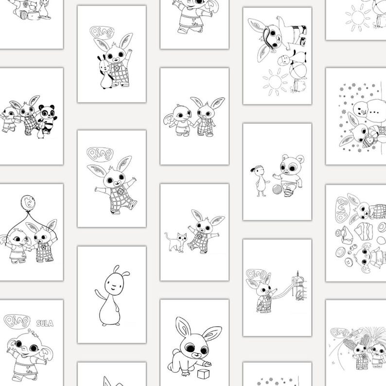 21 Printable BING Coloring Pages for Kids, Toddlers, Coloring Book ...