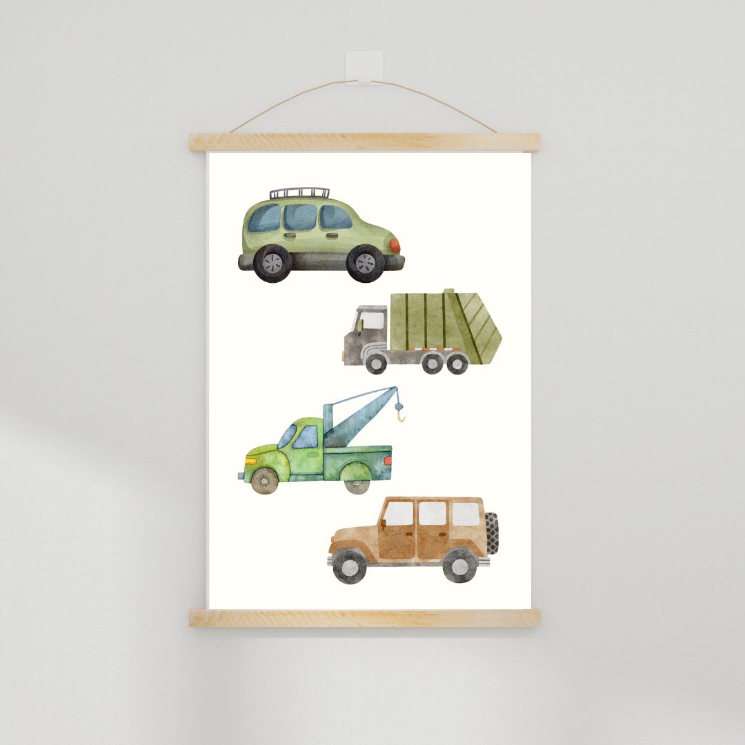 EDUCATIONAL POSTER Cars, Montessori Classroom Decor, Toddler Playroom ...