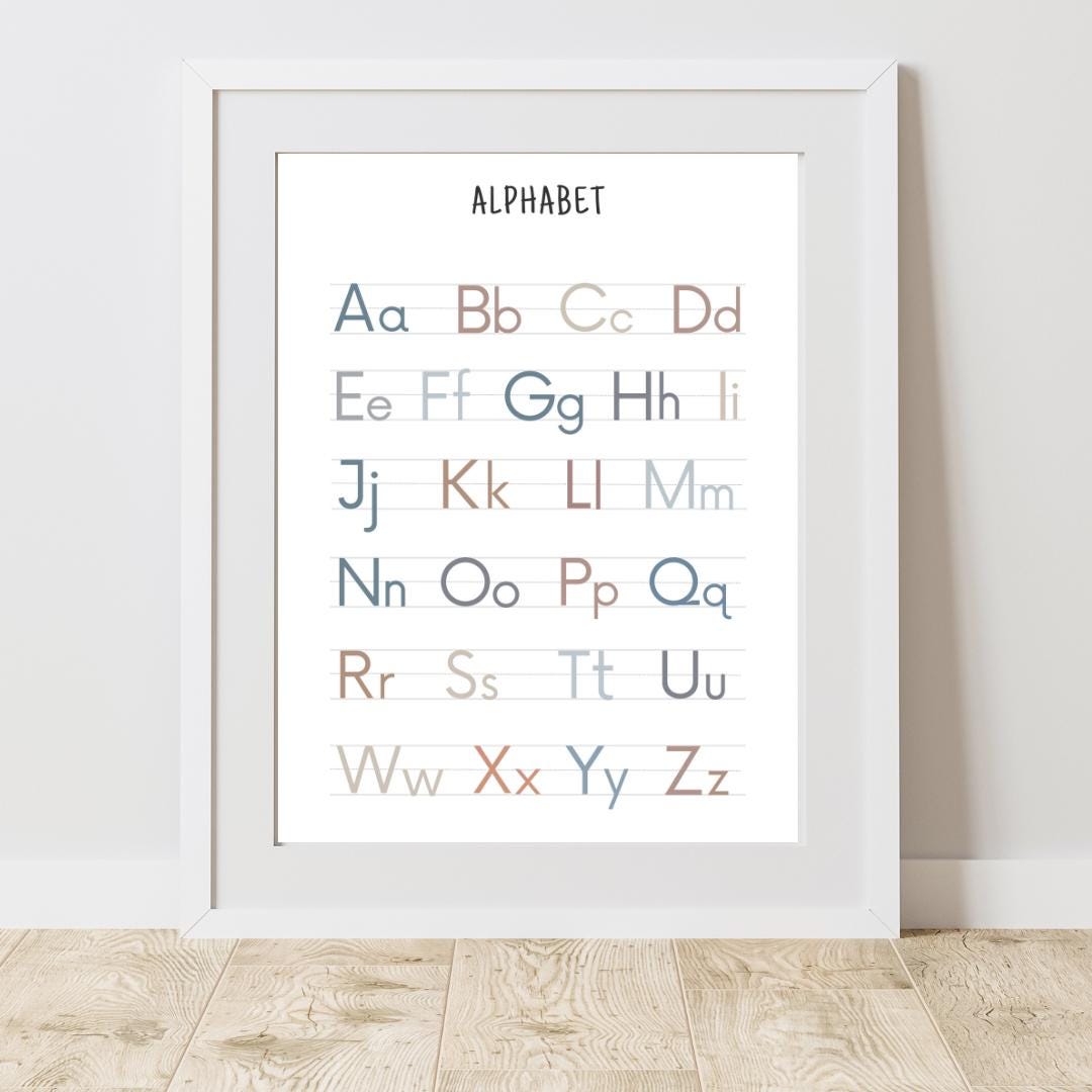 Neutral Alphabet Poster, Montessori Classroom Decor, Playroom ...