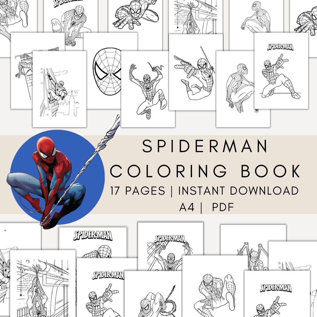 17 Printable SPIDERMAN Coloring Pages for Kids, Toddlers, Coloring Book ...