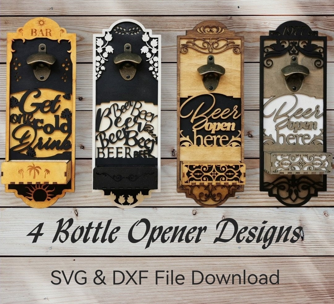 Bottle Opener 4 Designs Digital SVG DXF File Download - Etsy