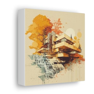 Falling Water Art on Canvas, Canvas Print - Etsy