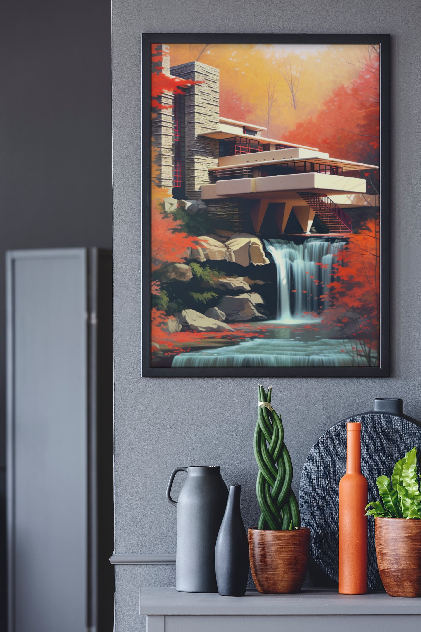 Falling Water Frank Lloyd Wright, Printable Art - Etsy