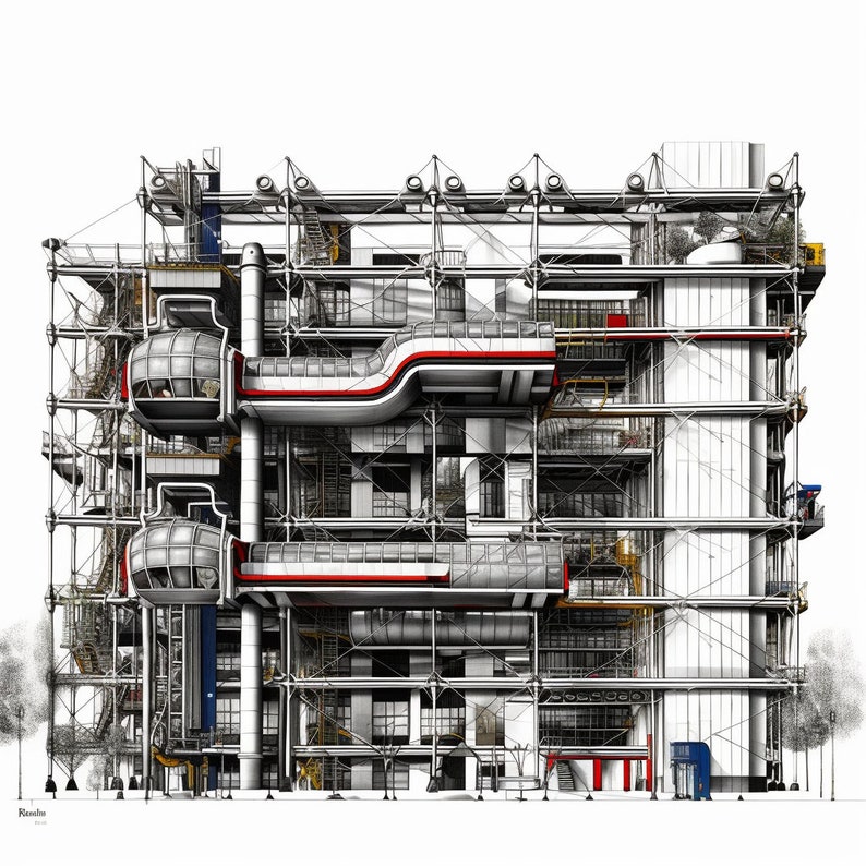 Paris Centre Pompidou Digital Art-ready to Download - Etsy