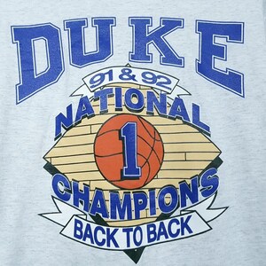 Vintage 90s Duke University National Champions T-shirt, Duke University ...