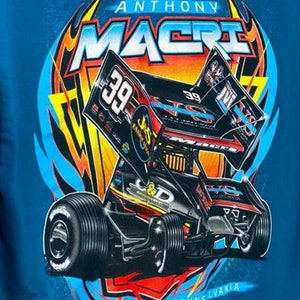 Vintage Anthony Macri Sprint Car Dirt Track Racing T-shirt, Anthony ...