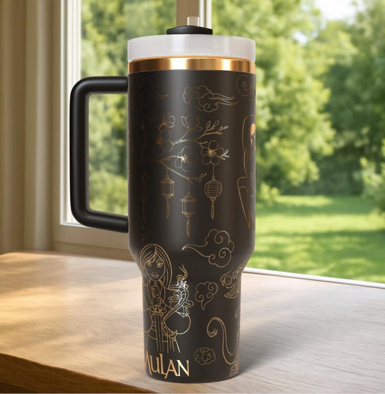 Princess Mulan Engraved Tumbler 40oz, Princess 40oz Laser Engraved ...