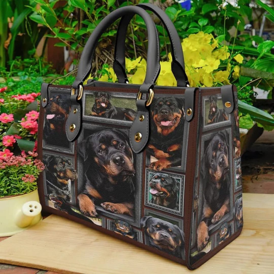Rottweiler Dog Women Leather Bag Handbag ,rottweiler Woman Handbag ...
