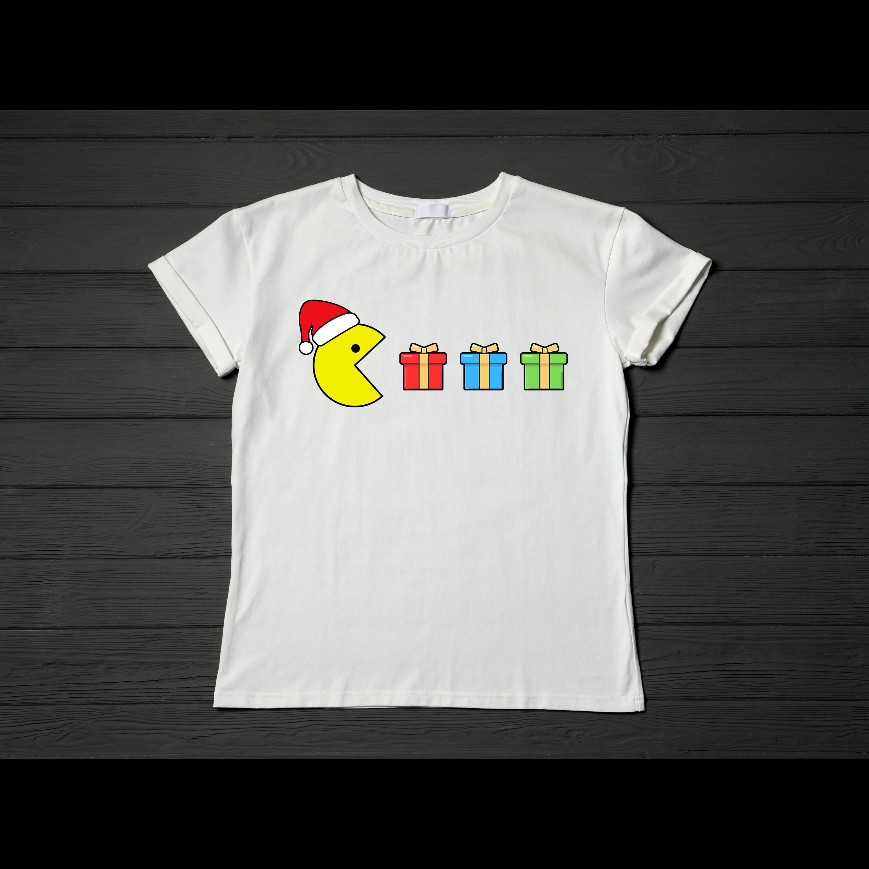Santa Pac Man Shirt Pac Man Shirt 90s Games Santa Shirt Pac - Etsy