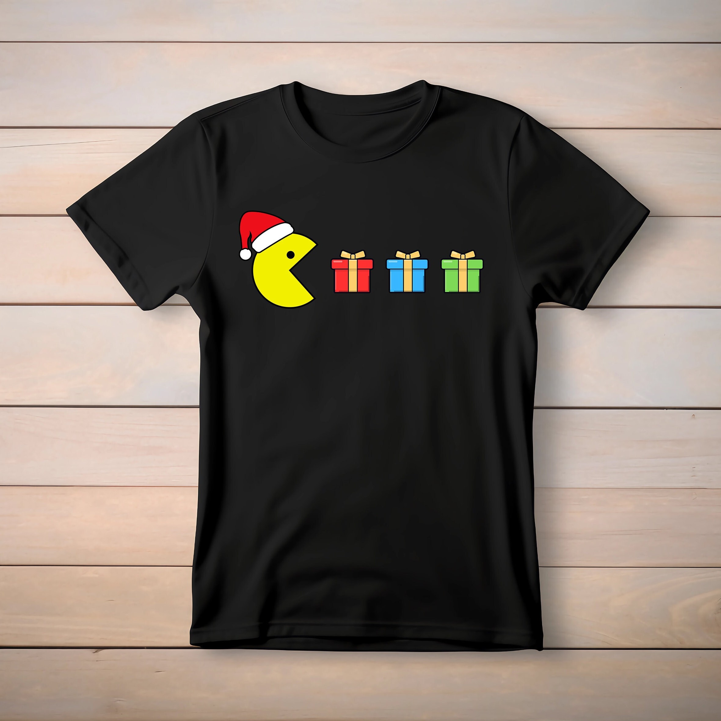 Santa Pac Man Shirt Pac Man Shirt 90s Games Santa Shirt Pac - Etsy