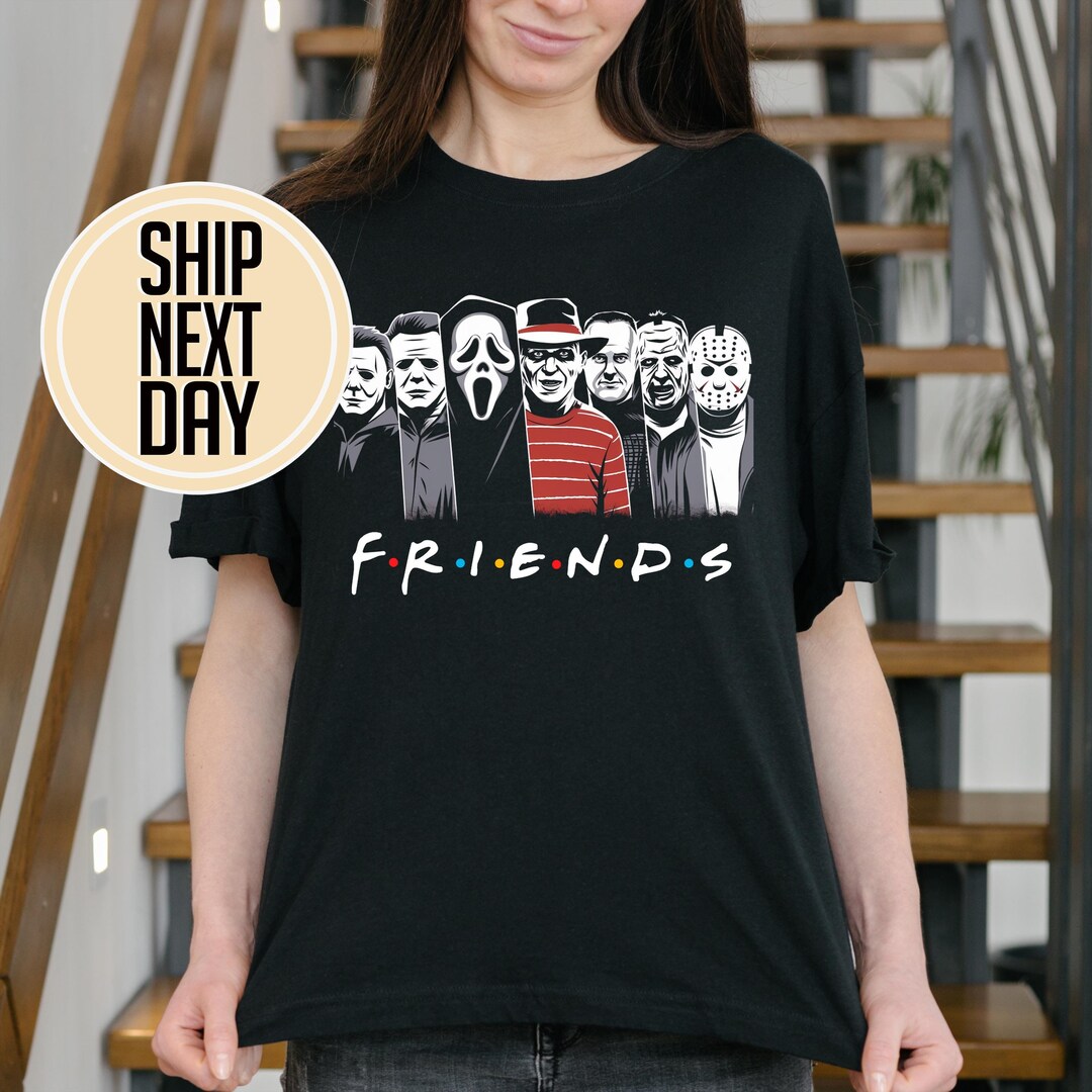 Halloween Friends Horror Shirt, Funny Halloween Movie Characters Tee ...
