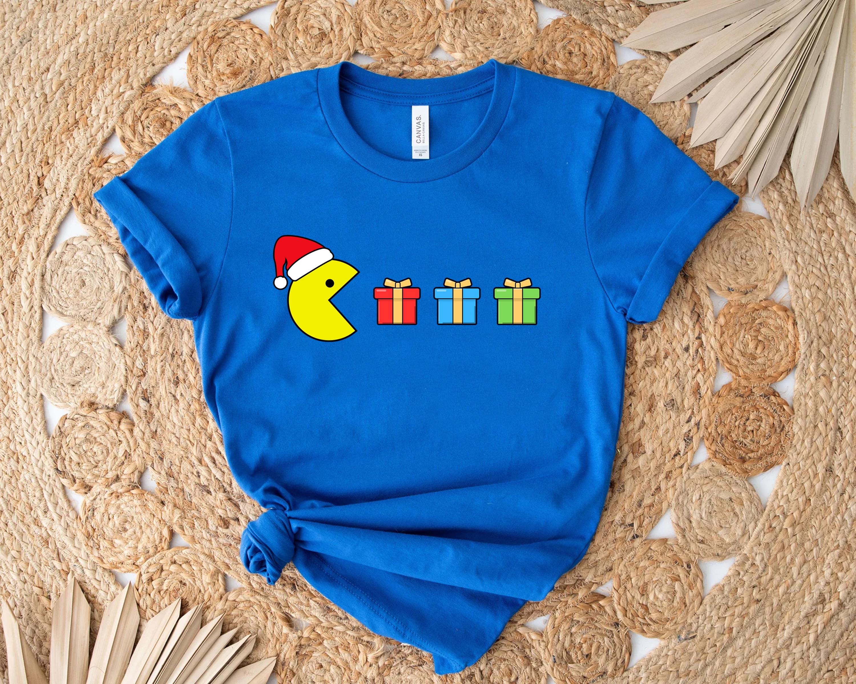 Santa Pac Man Shirt, Pac Man Shirt, 90s Games Santa Shirt, Pac Man ...