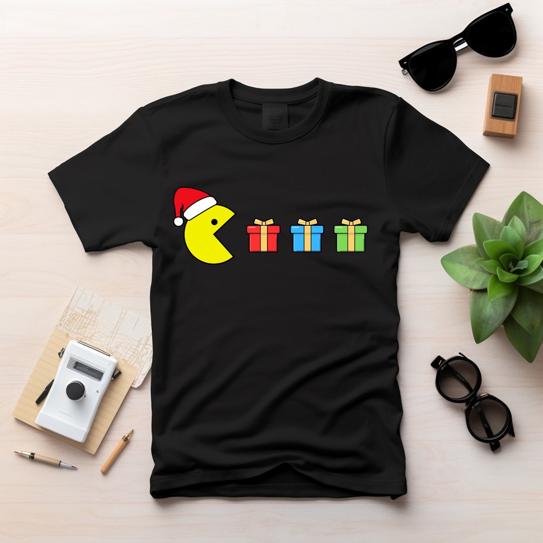 Santa Pac Man Shirt, Pac Man Shirt, 90s Games Santa Shirt, Pac Man ...