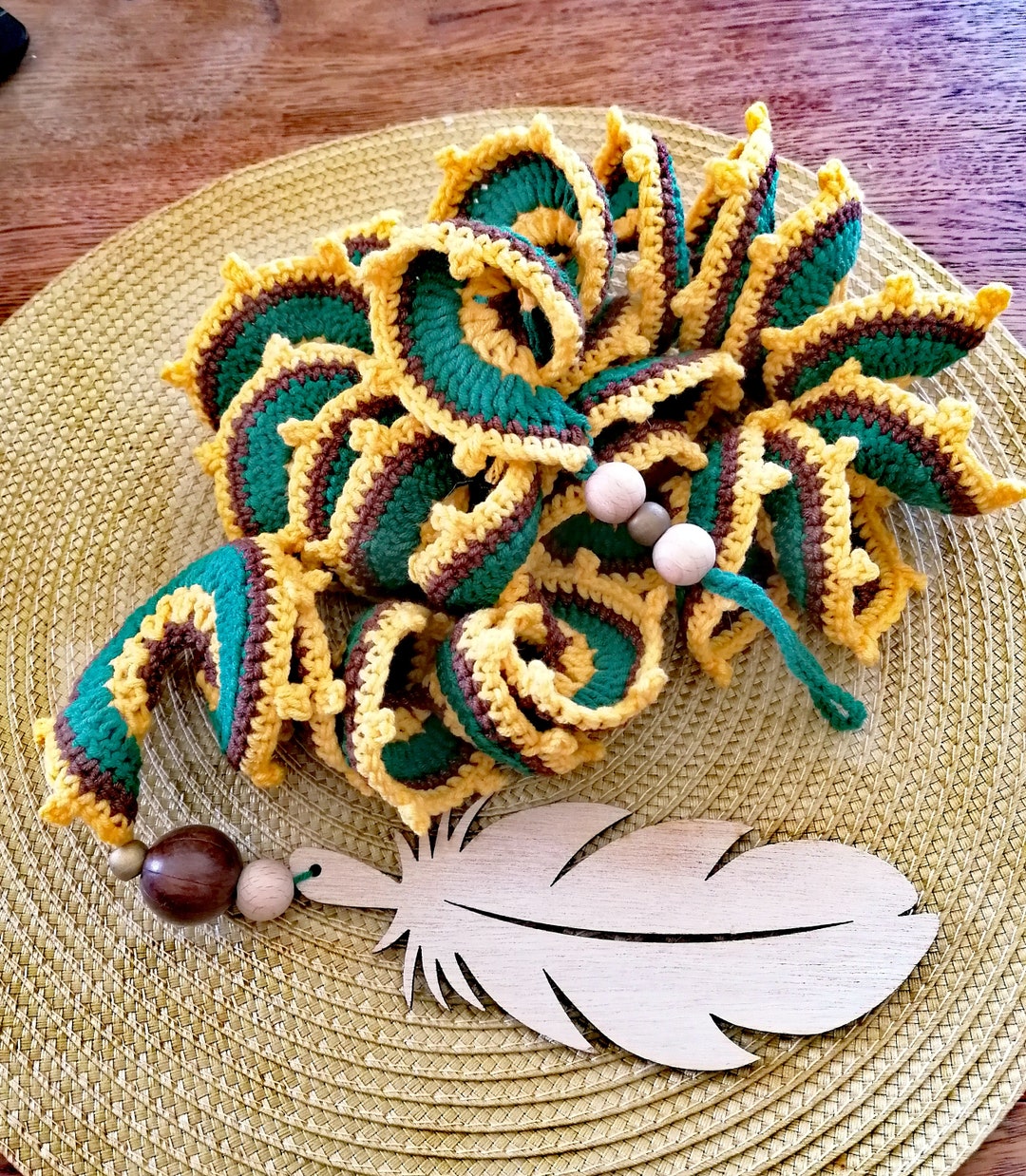Wind-spinner or Tourne-vent (yellow, Brown and Pine Green) - Etsy