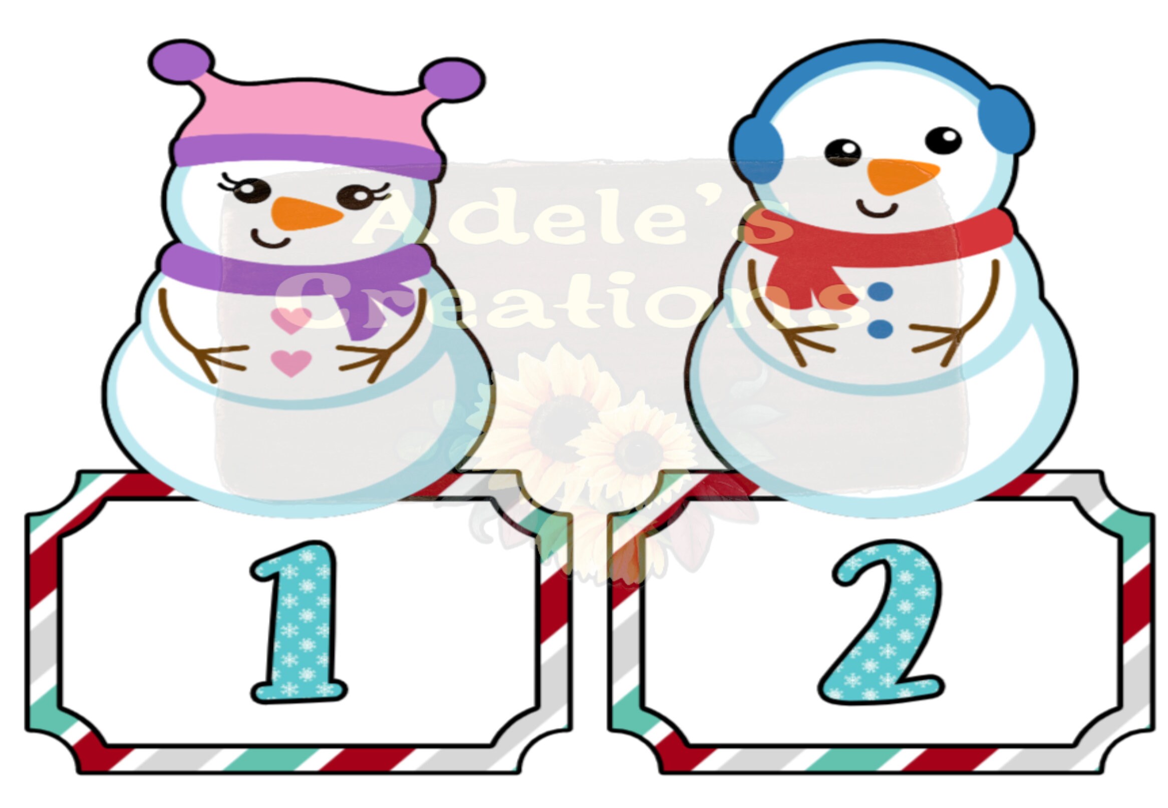 Snowman Number Flashcards Print From Home Digital Download Pdf ...