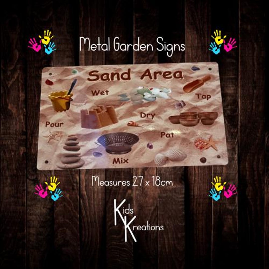 Sand Area - Sublimation - Garden Sign - Early Years - Metal - Water ...