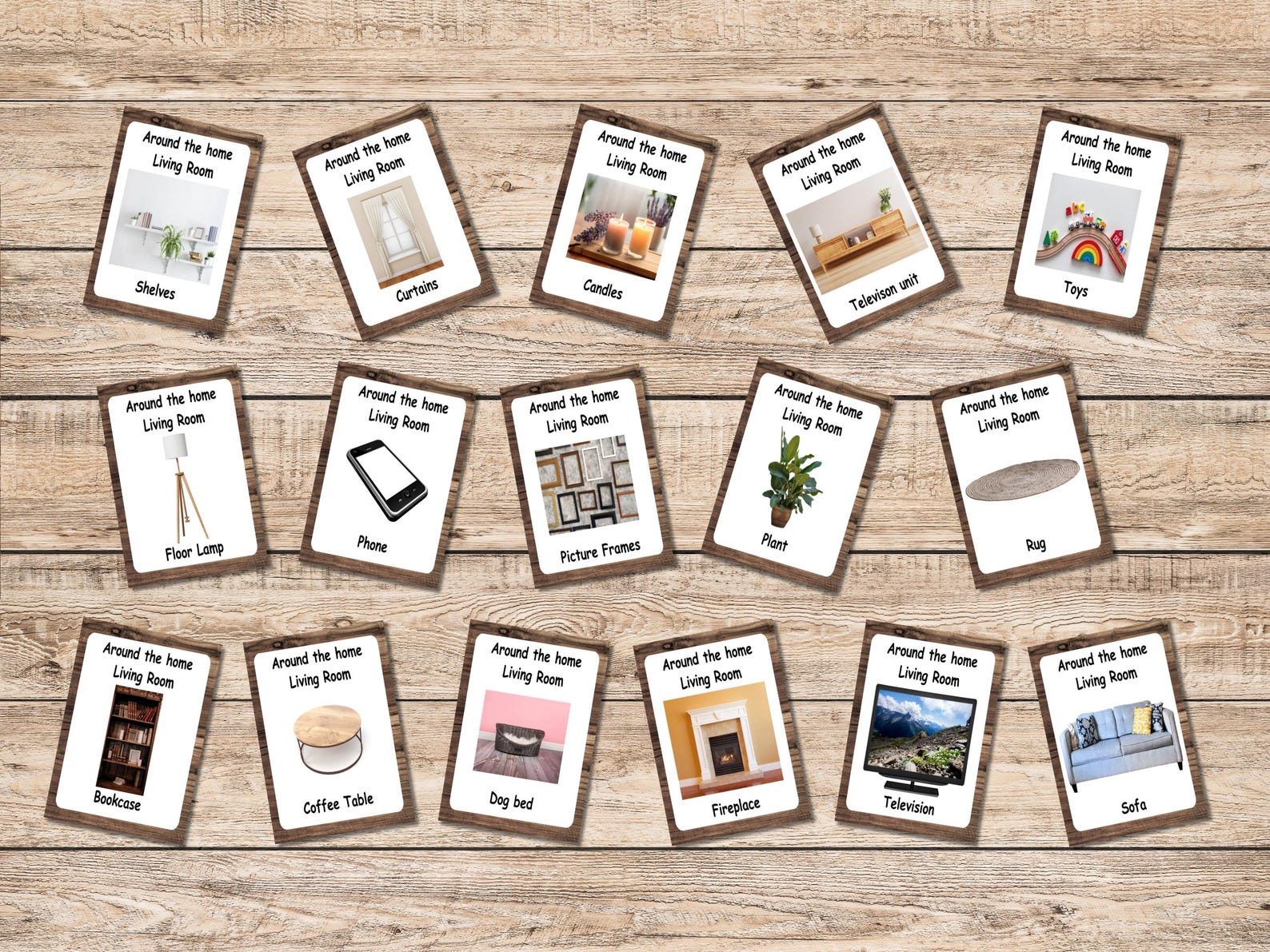 Living Room Flash Cards, Digital Download, Flashcards, , Early Years ...