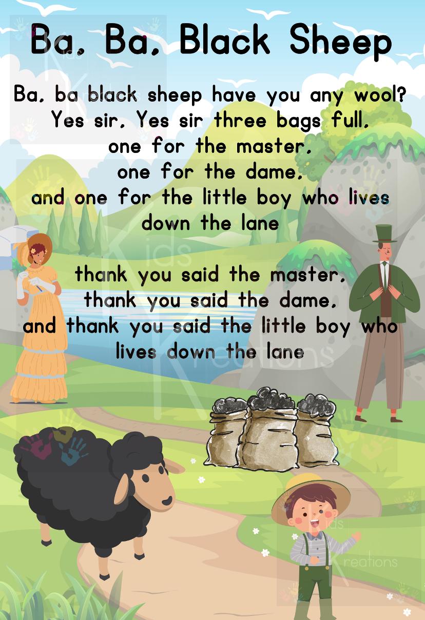 Nursery Rhyme - Poster - A4 - Digital Download - Printable - Song Props ...