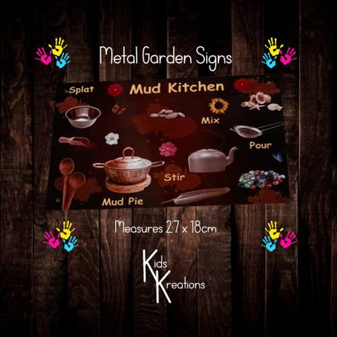 Mud Kitchen - Sublimation - Garden Sign - Early Years - Metal - Water ...