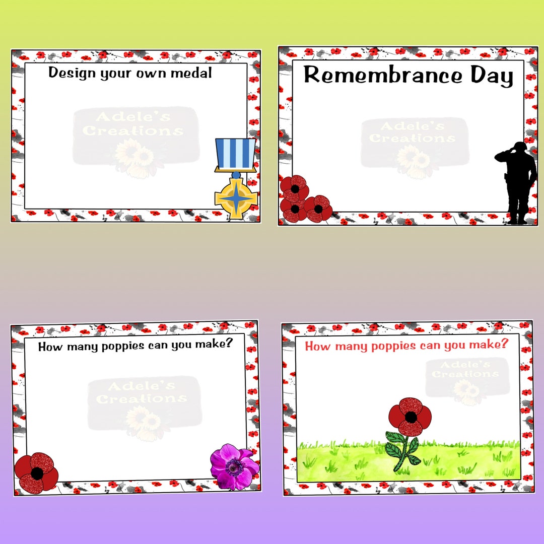 Remembrance Day Playdough Mats Print From Home (Download Now) - Etsy