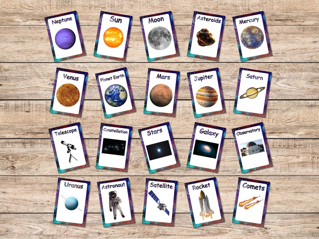 Space Flashcards - Early Years- Printable - Digital Downloads- Planets ...