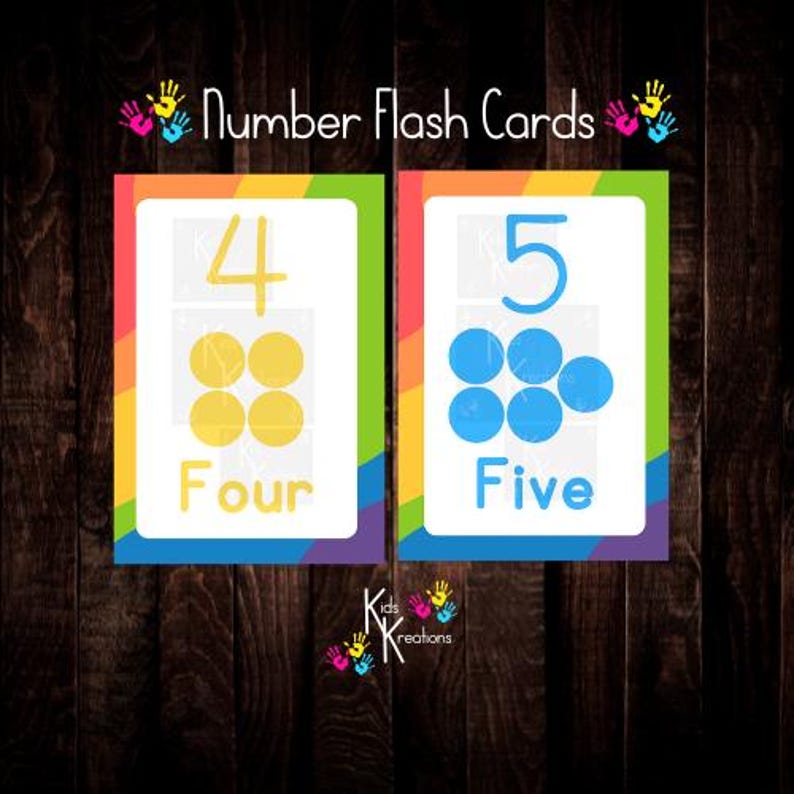 Number Flashcards - Early Years - Digital Downloads - Print From Home ...