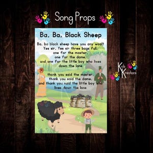 Nursery Rhyme - Poster - A4 - Digital Download - Printable - Song Props ...