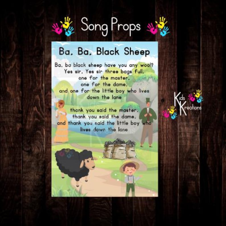 Nursery Rhyme - Poster - A4 - Digital Download - Printable - Song Props ...