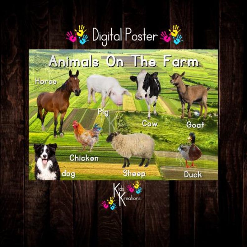 Printable - Digital Download - Early Years - Poster - Animals ...