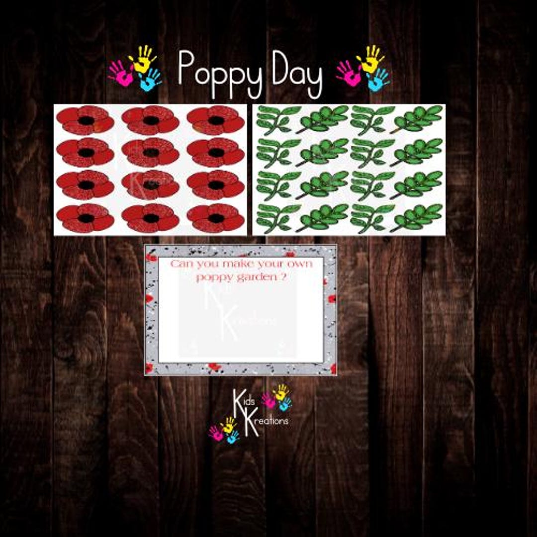 Remembrance Day - Poppy - Stick and Cut - Early Years - Preschool ...