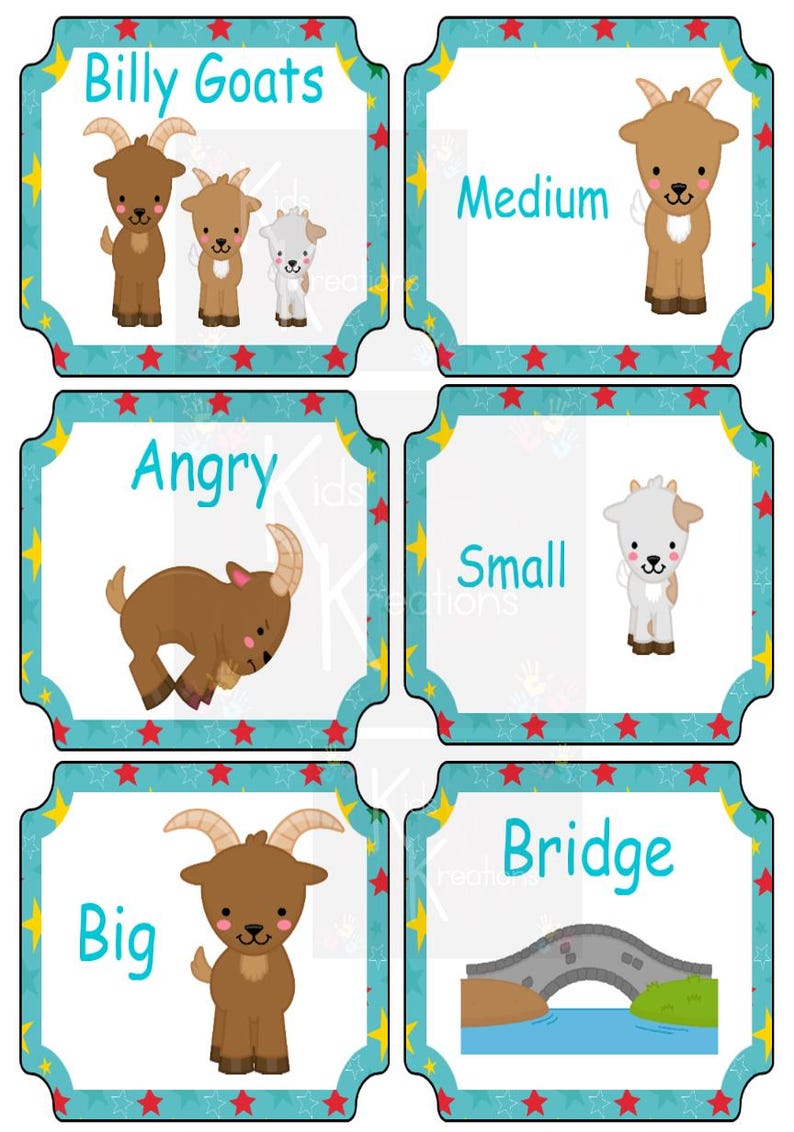 Billy Goats Gruff - Print From Home - Digital Download - Story Props ...