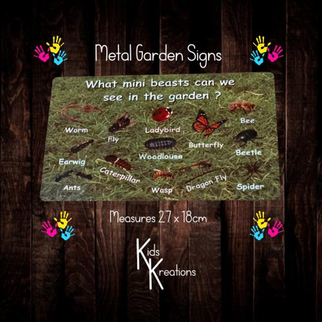 Minibeasts - Sublimation - Garden Sign - Early Years - Metal - Water ...