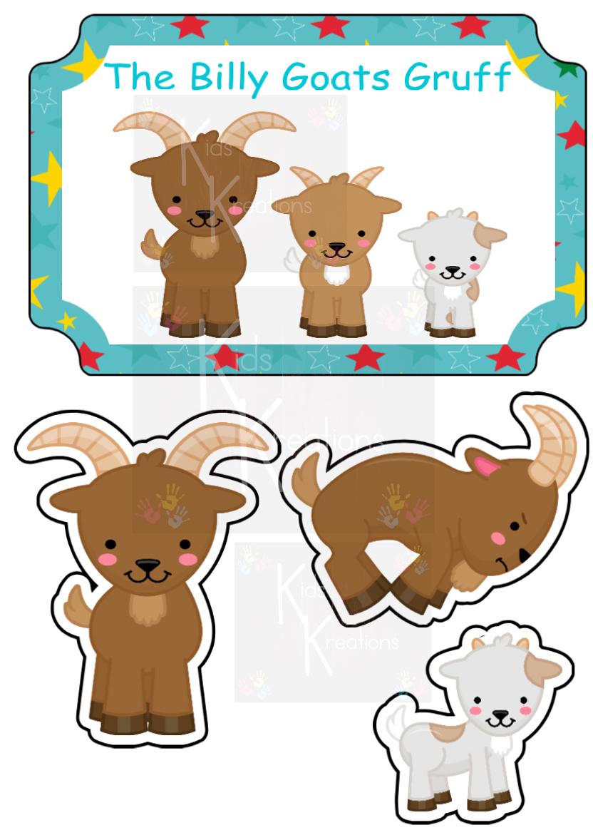 Billy Goats Gruff - Print From Home - Digital Download - Story Props ...