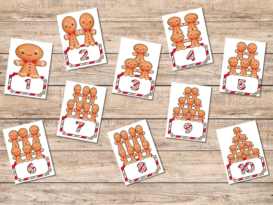 Christmas Number Flashcards - Print From Home - Digital Download - Pdf ...