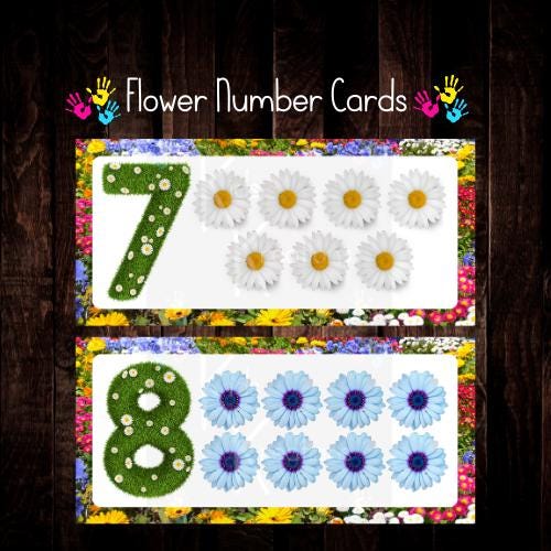 Number Cards - Flower Numbers - Early Years - Preschool - Digital ...