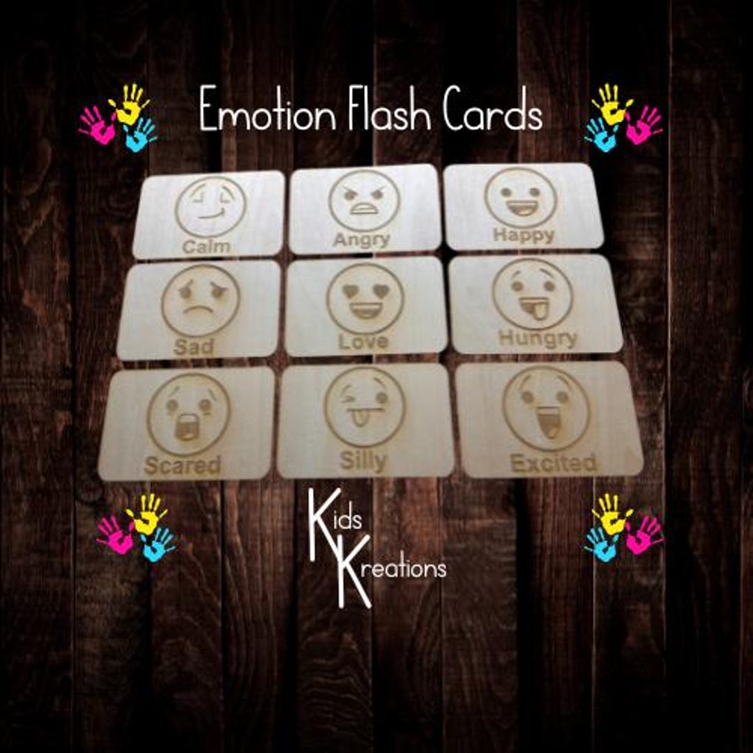 Emotion Flash Cards - Early Years - Plywood - Laser Cut - Preschool ...