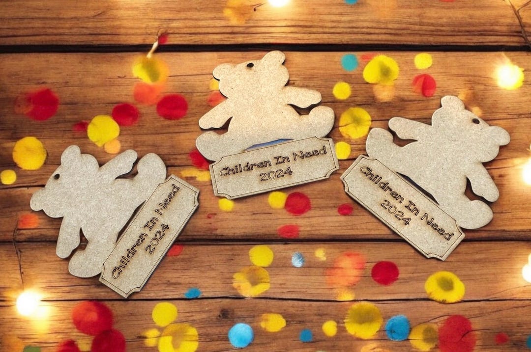 Children in Need Pudsey Design Your Own Crafts Blanks Early Years Mdf ...